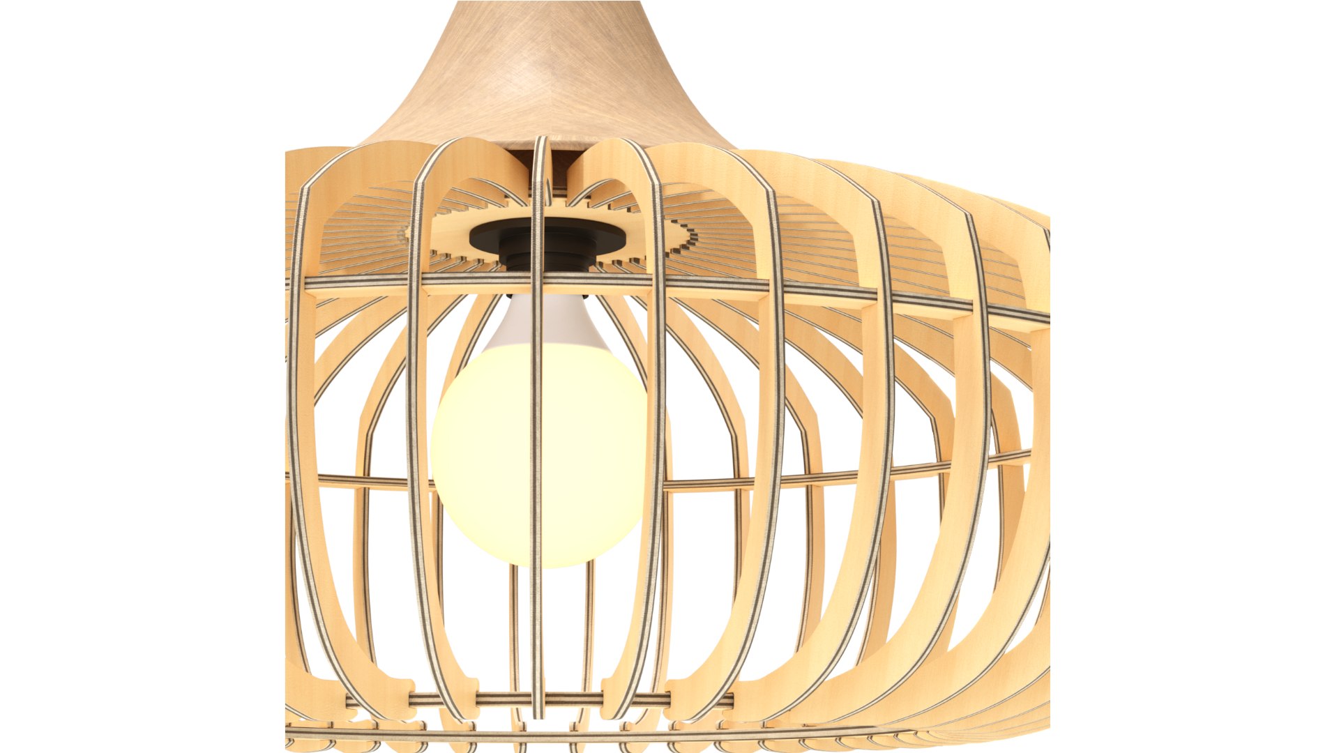 Japanese Wood Cage Light Pendant Light 3D Model - TurboSquid 2396464