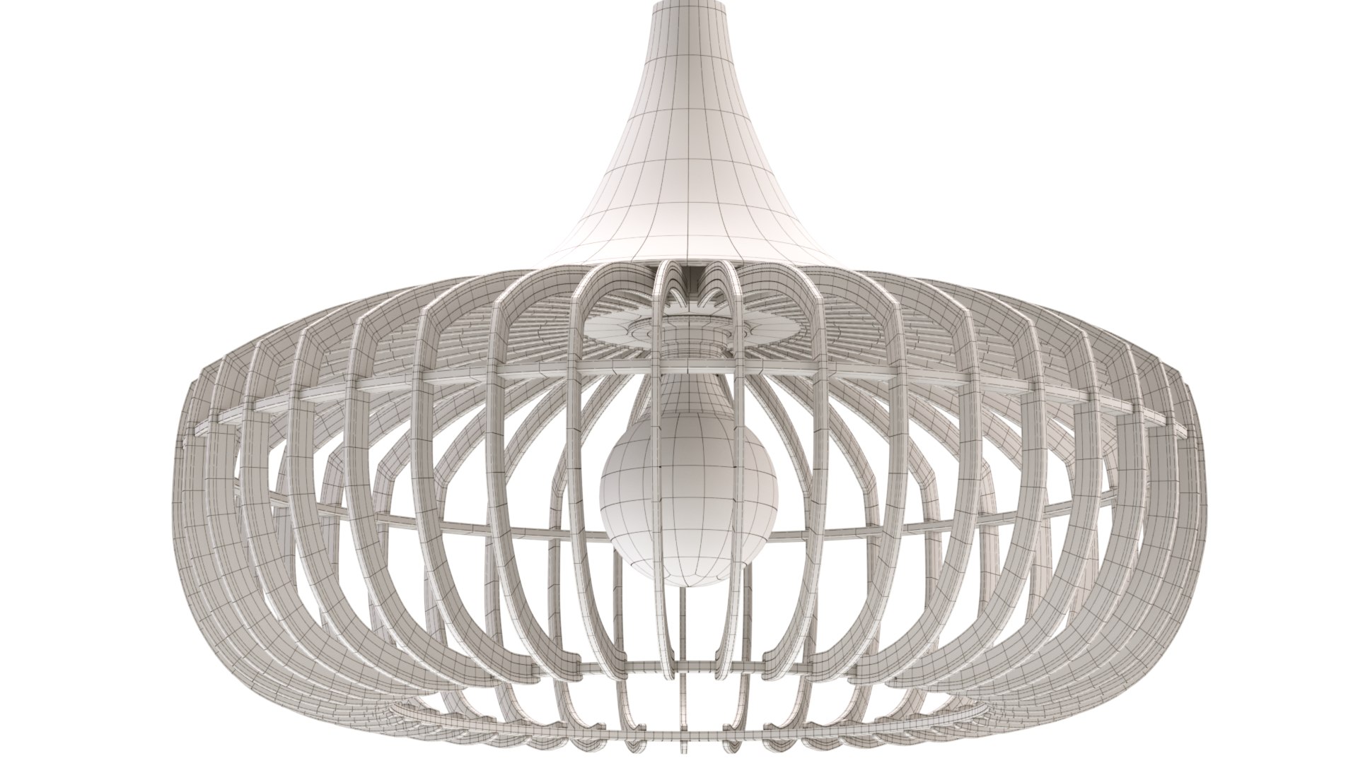 Japanese Wood Cage Light Pendant Light 3D Model - TurboSquid 2396464