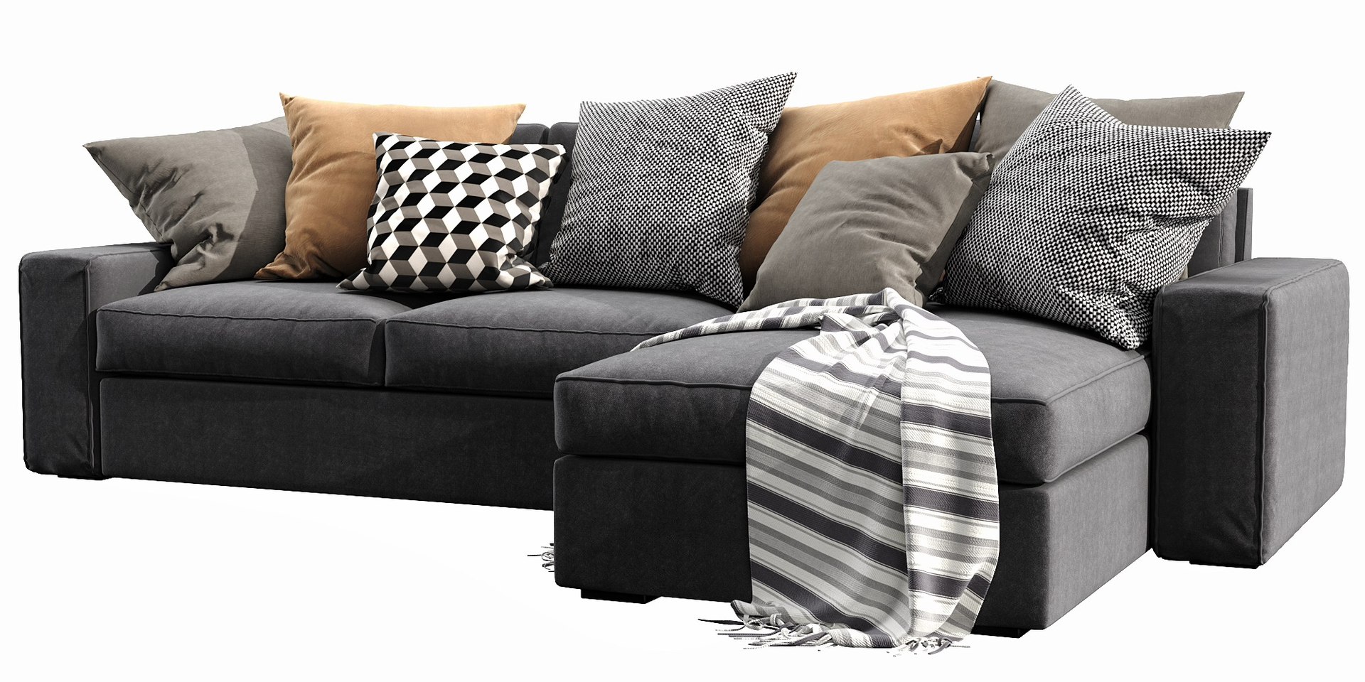 3D ikea kivik chaise lounge model - TurboSquid 1661425