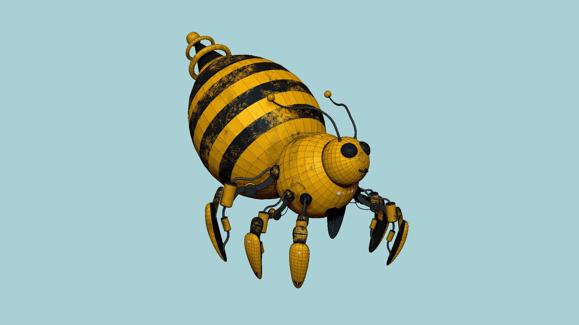 Cute Robot E01 Bee Color - SciFi Character Design Model - TurboSquid ...