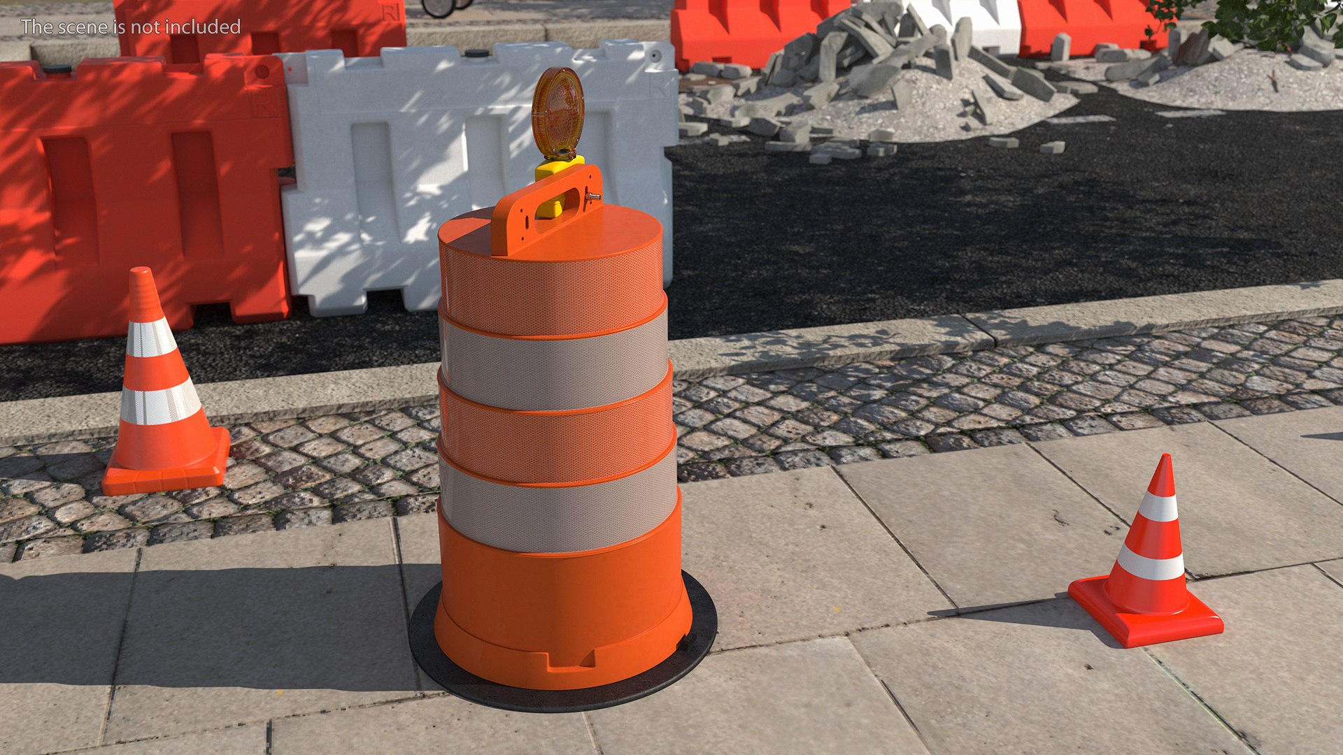 Traffic Safety Barrel With Warning Light 3D Model - TurboSquid 2202983