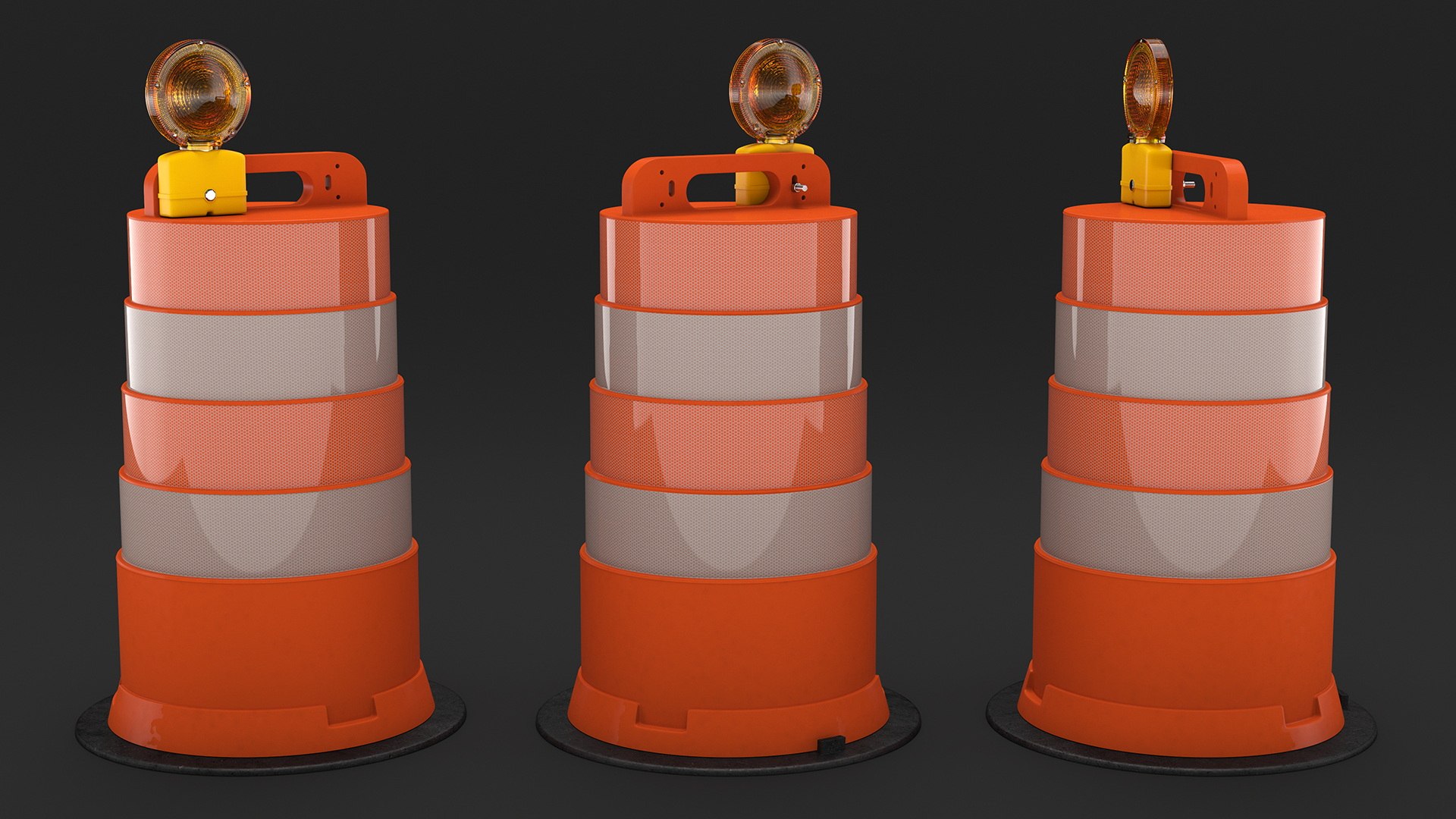 Traffic Safety Barrel With Warning Light 3D Model - TurboSquid 2202983