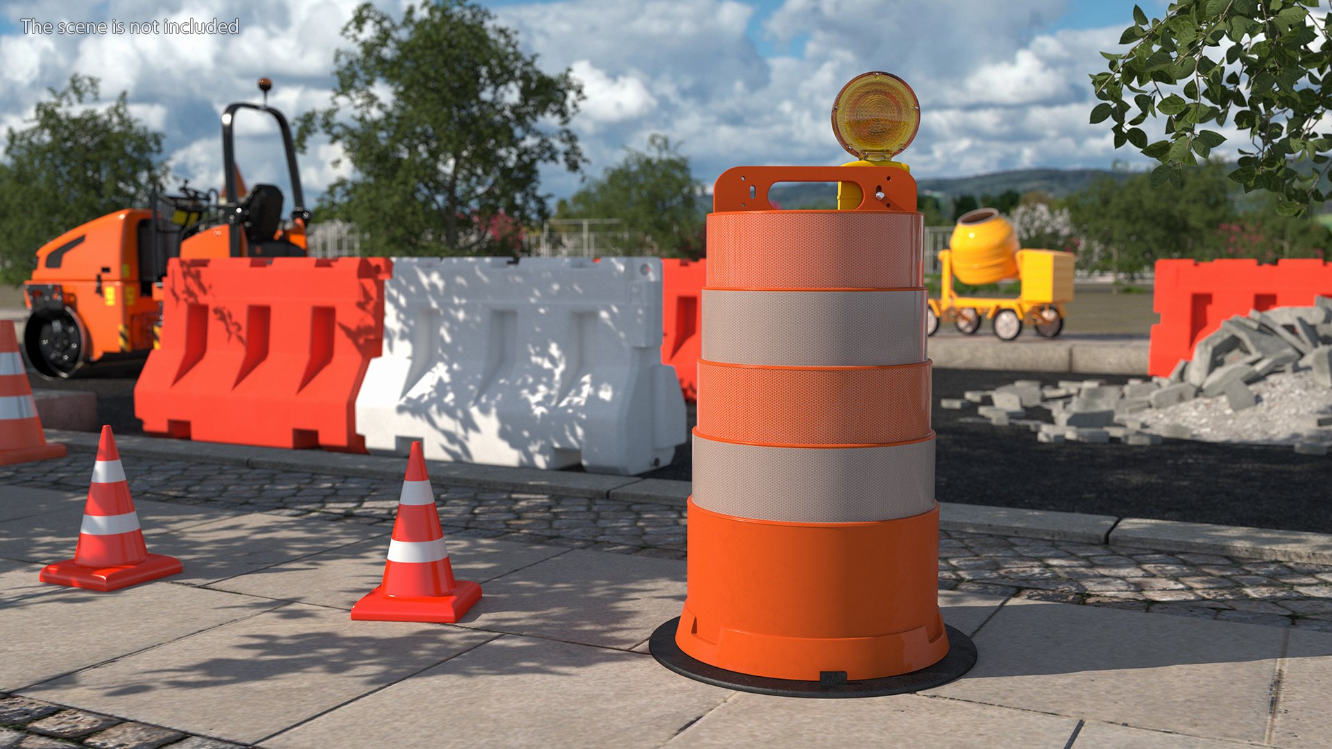 Traffic Safety Barrel With Warning Light 3D Model - TurboSquid 2202983