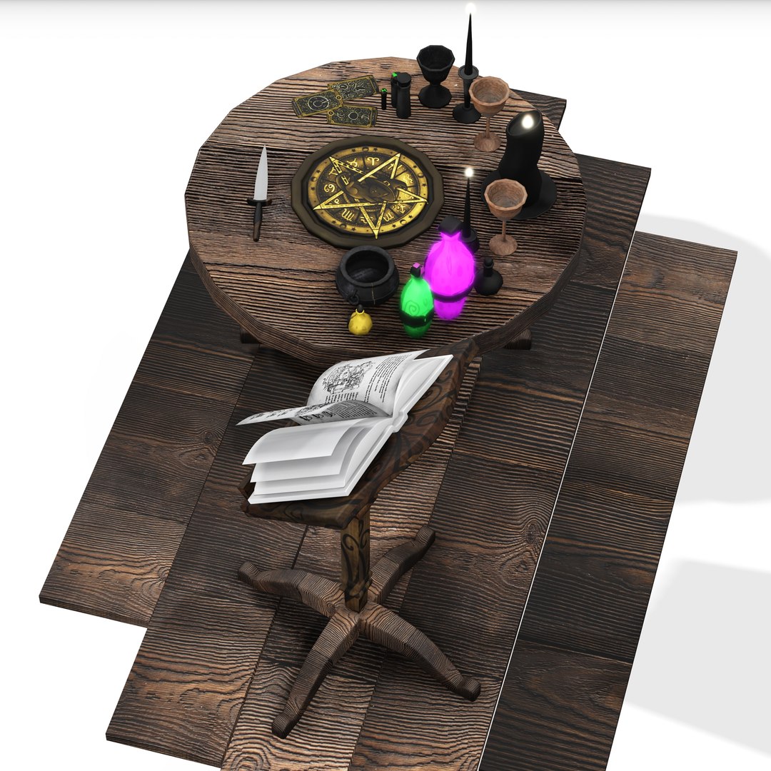 Altar Magic Table Portions Wizard Witch 3D Model - TurboSquid 2192875