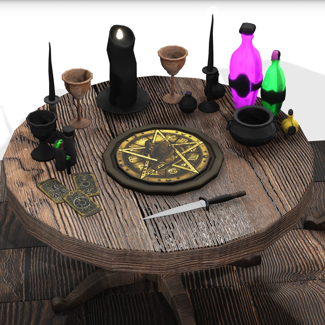 Altar Magic Table Portions Wizard Witch 3D Model - TurboSquid 2192875