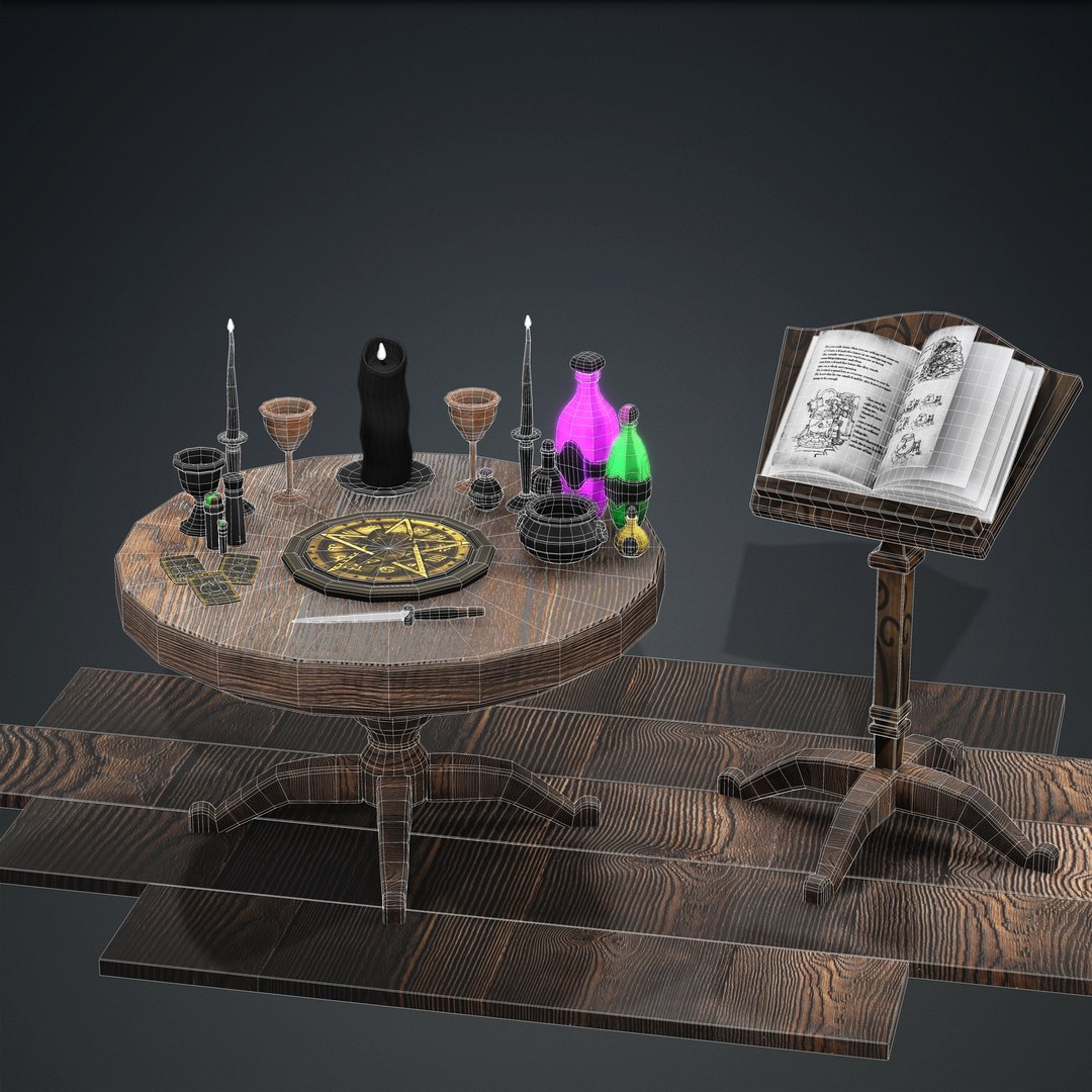Altar Magic Table Portions Wizard Witch 3D Model - TurboSquid 2192875