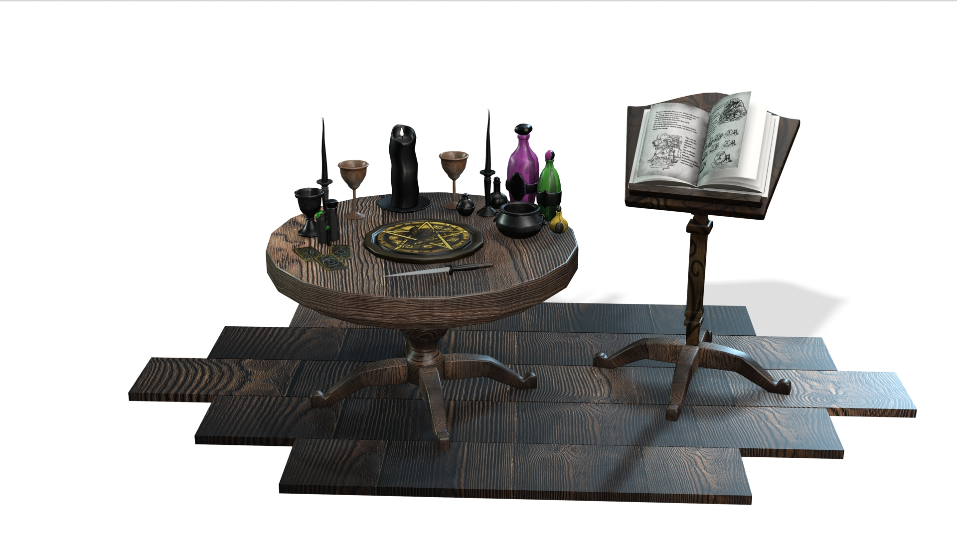 Altar Magic Table Portions Wizard Witch 3D Model - TurboSquid 2192875