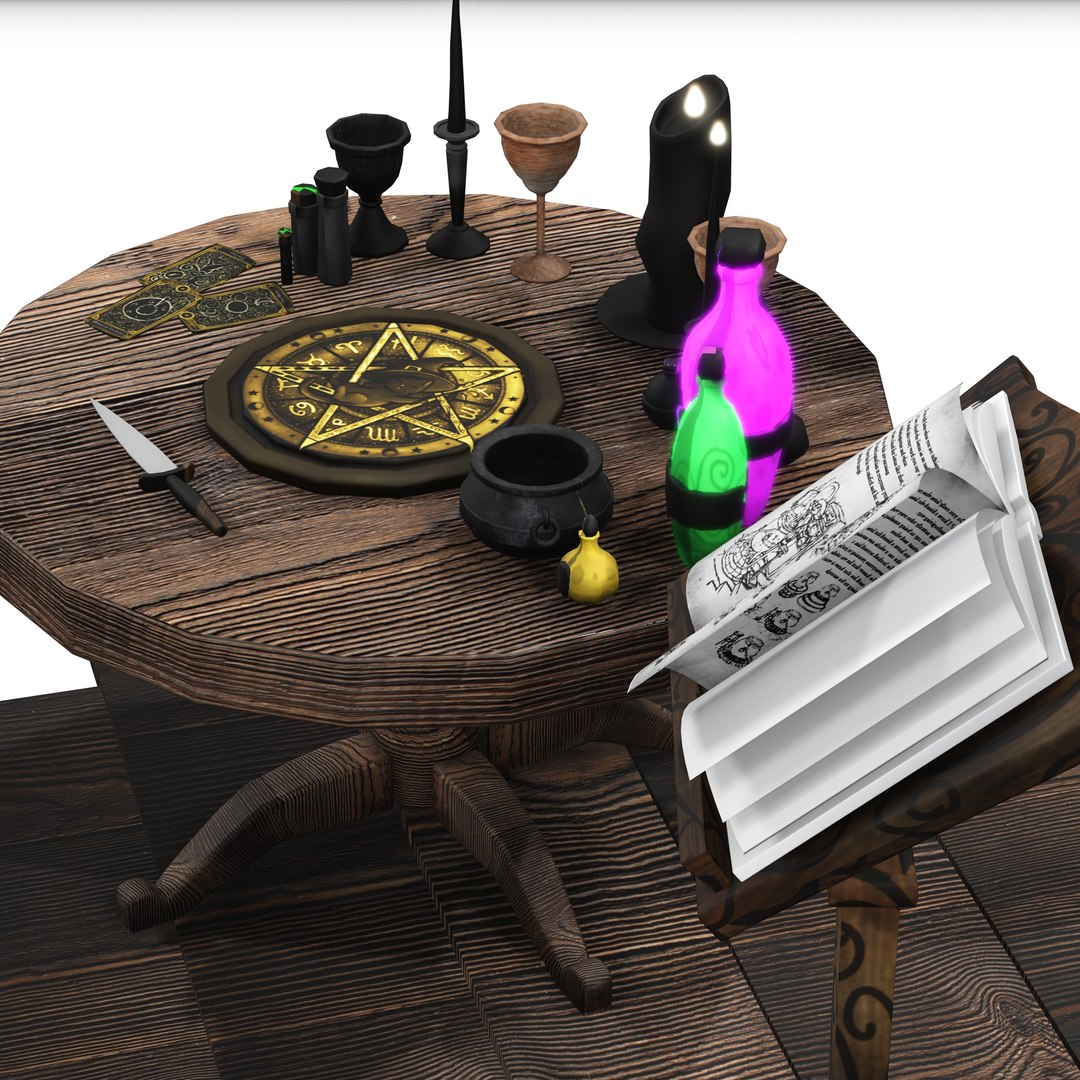Altar Magic Table Portions Wizard Witch 3D Model - TurboSquid 2192875