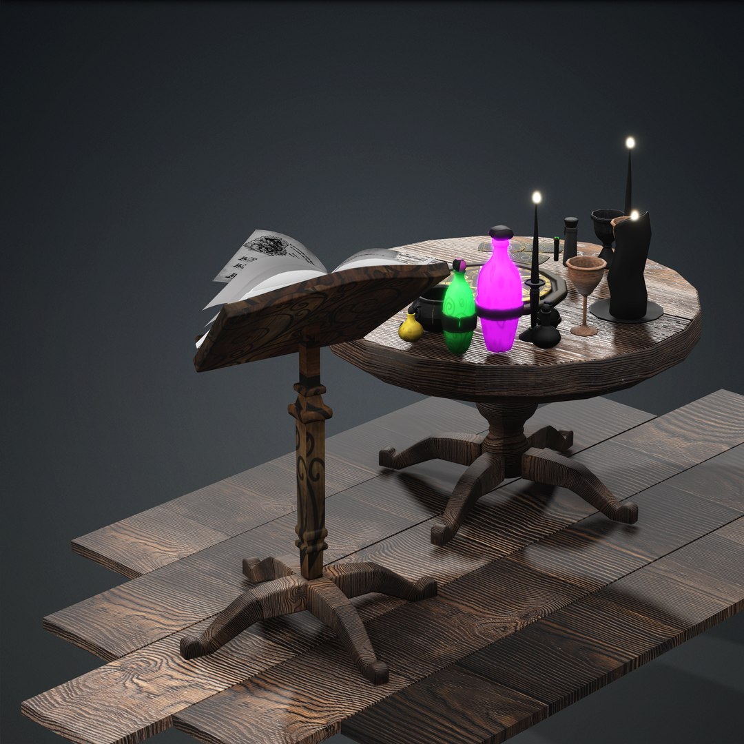 Altar Magic Table Portions Wizard Witch 3D Model - TurboSquid 2192875