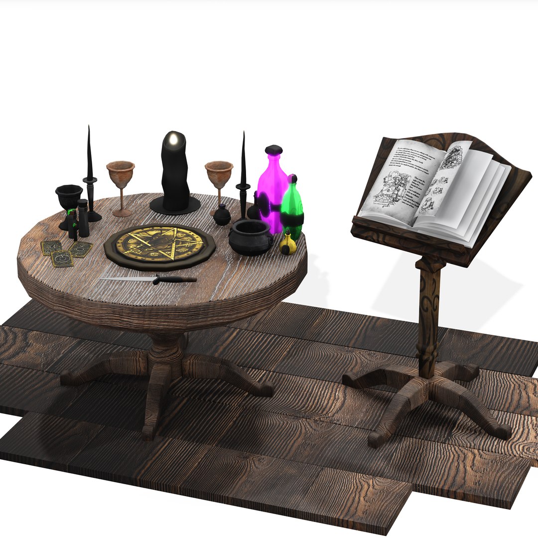 Altar Magic Table Portions Wizard Witch 3D Model - TurboSquid 2192875