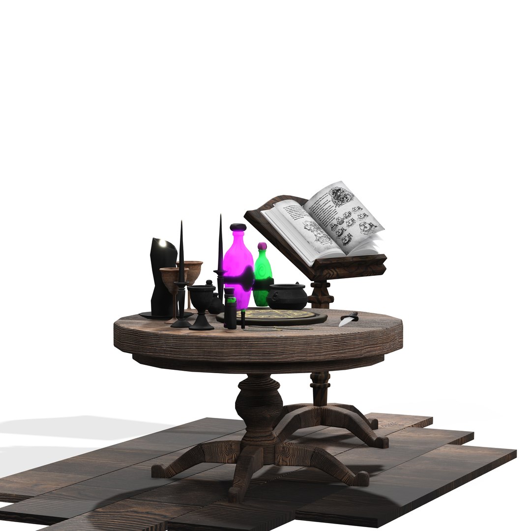 Altar Magic Table Portions Wizard Witch 3D Model - TurboSquid 2192875