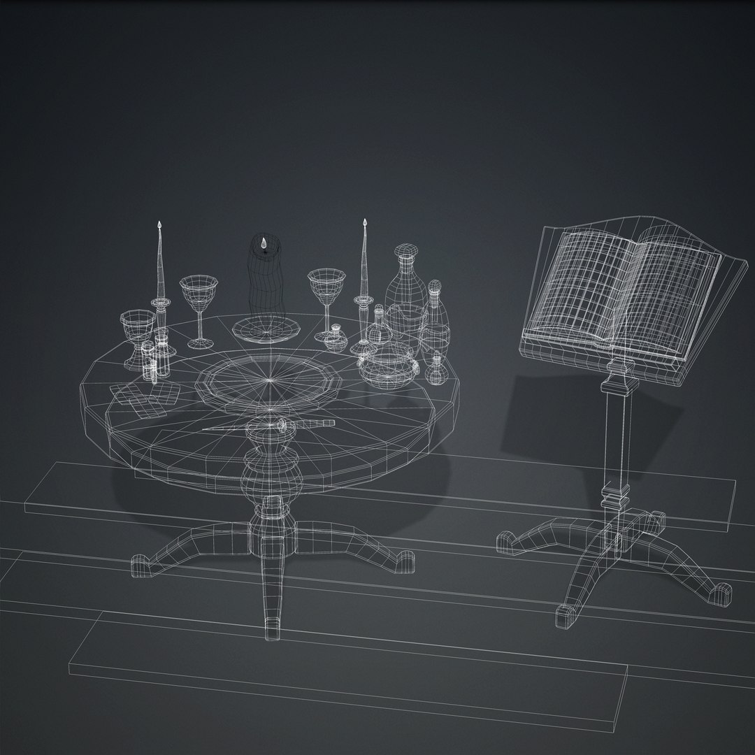 Altar Magic Table Portions Wizard Witch 3D Model - TurboSquid 2192875