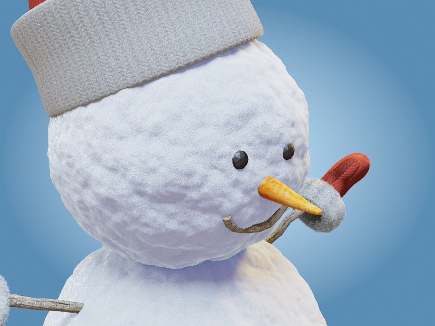 3d Model Snowman Hair Fur