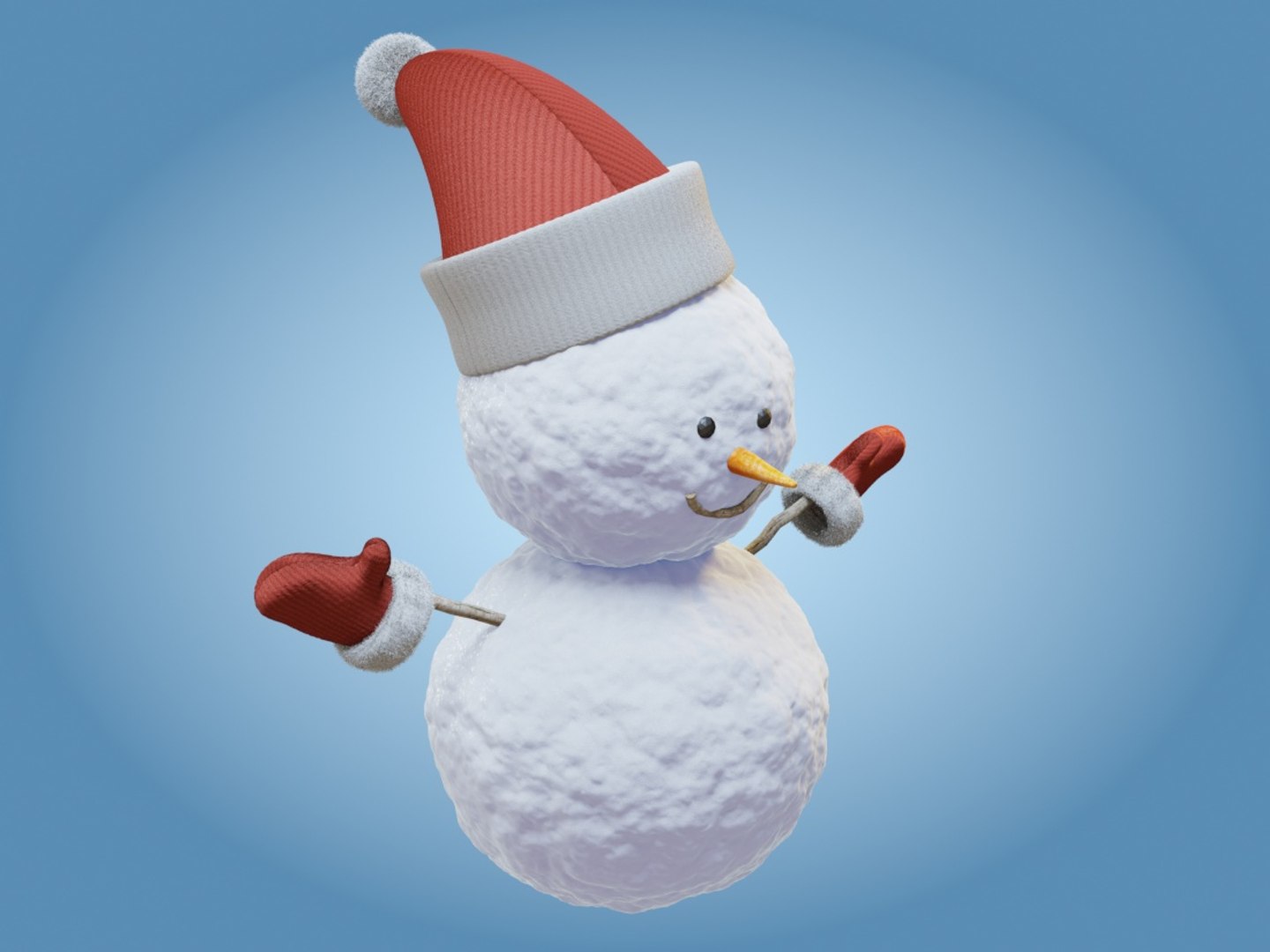 3d Model Snowman Hair Fur