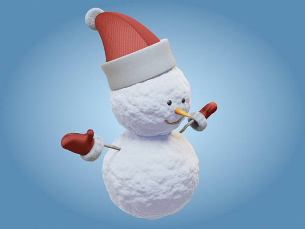 3d model snowman hair fur