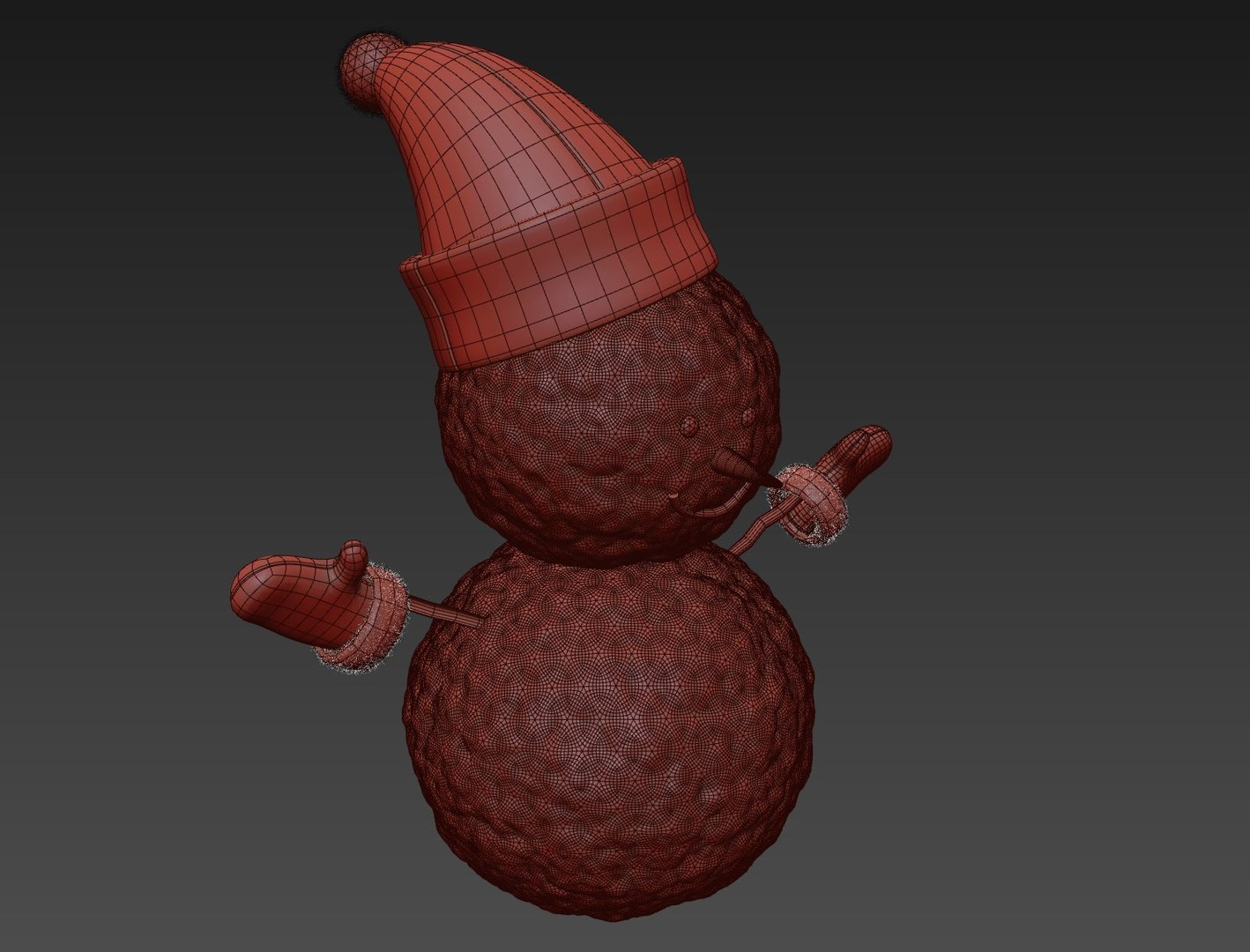 3d Model Snowman Hair Fur