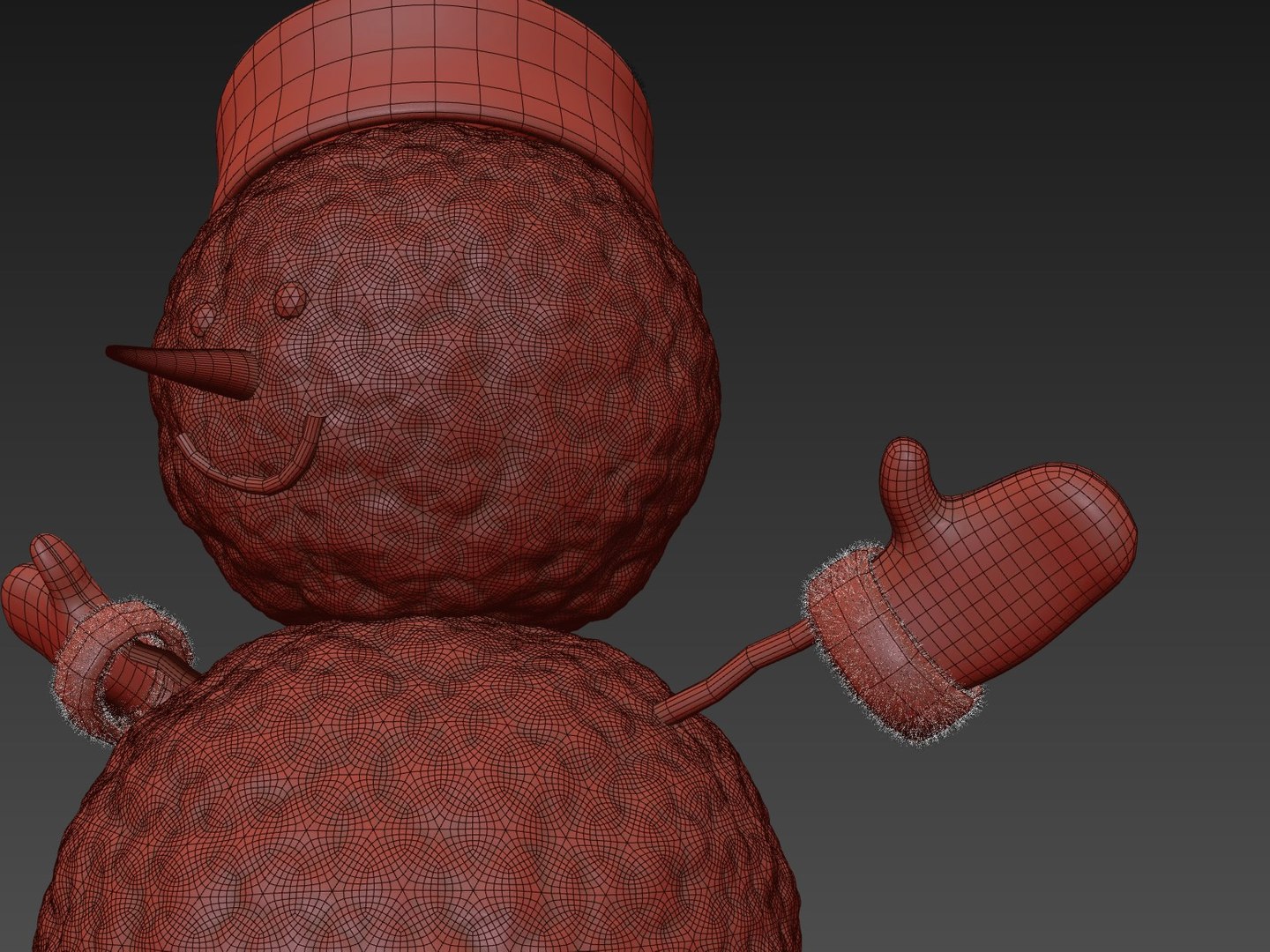 3d Model Snowman Hair Fur