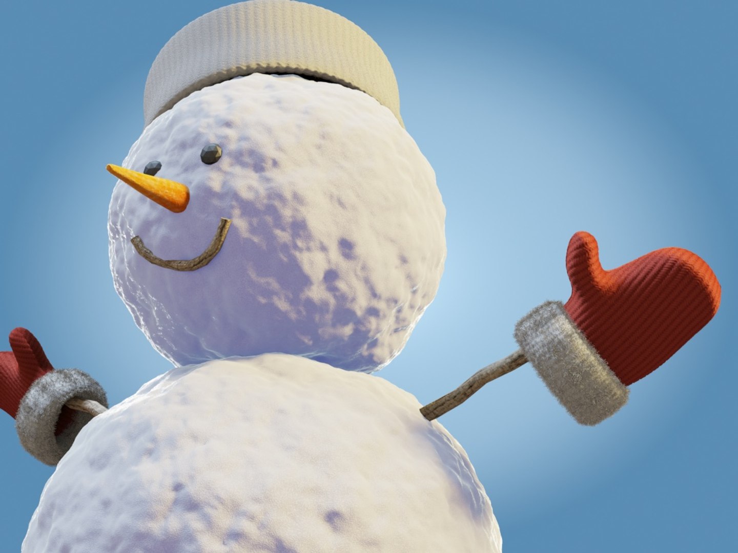 3d Model Snowman Hair Fur