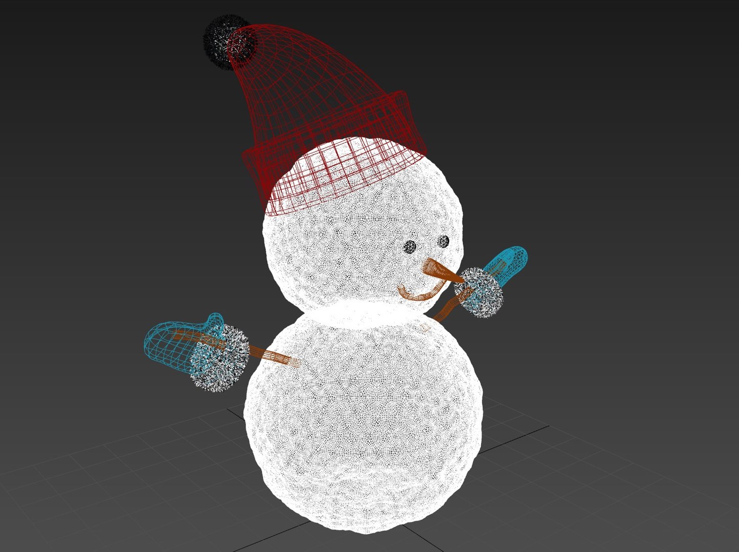 3d Model Snowman Hair Fur