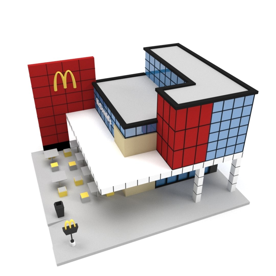 3D Mcdonald S Building Polys Model - TurboSquid 1338282