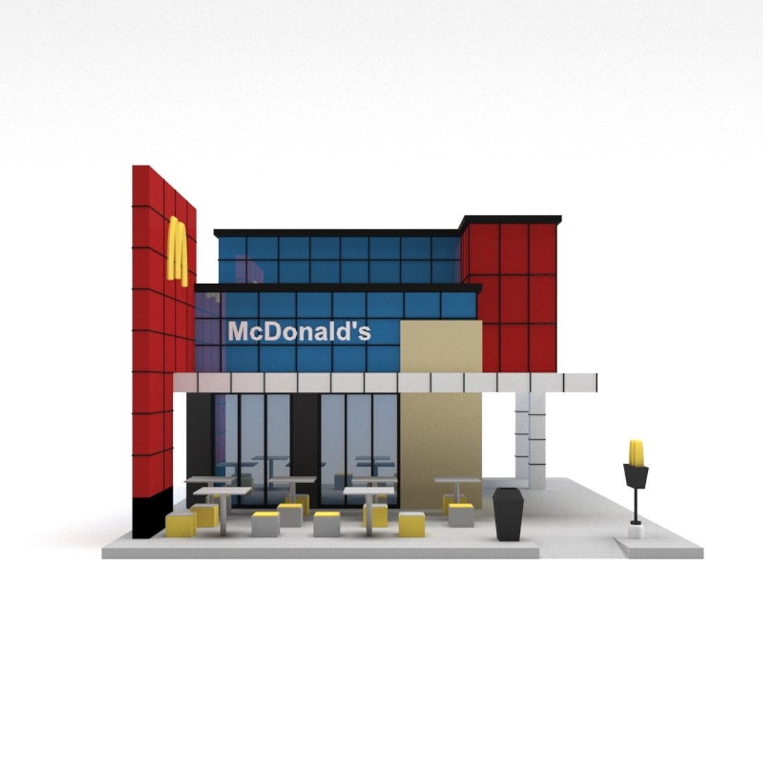 3D Mcdonald S Building Polys Model - TurboSquid 1338282