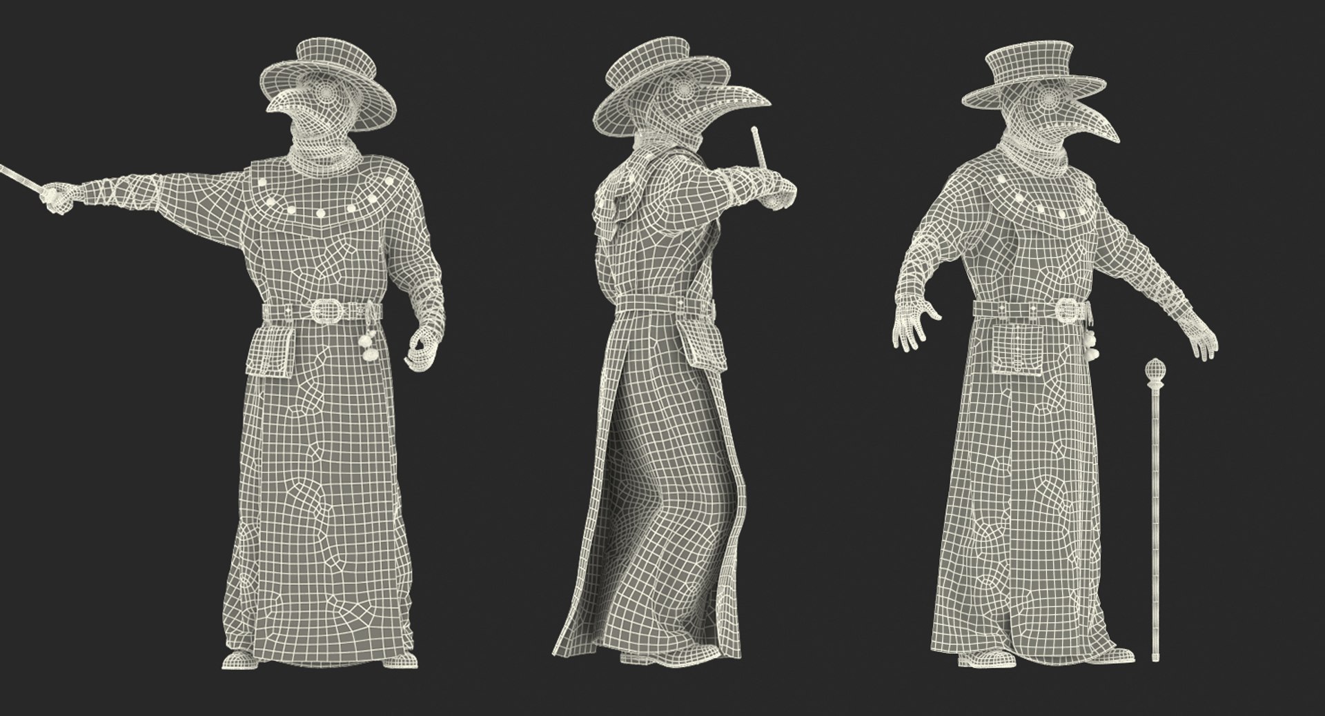 3D model plague doctor rigged - TurboSquid 1209495