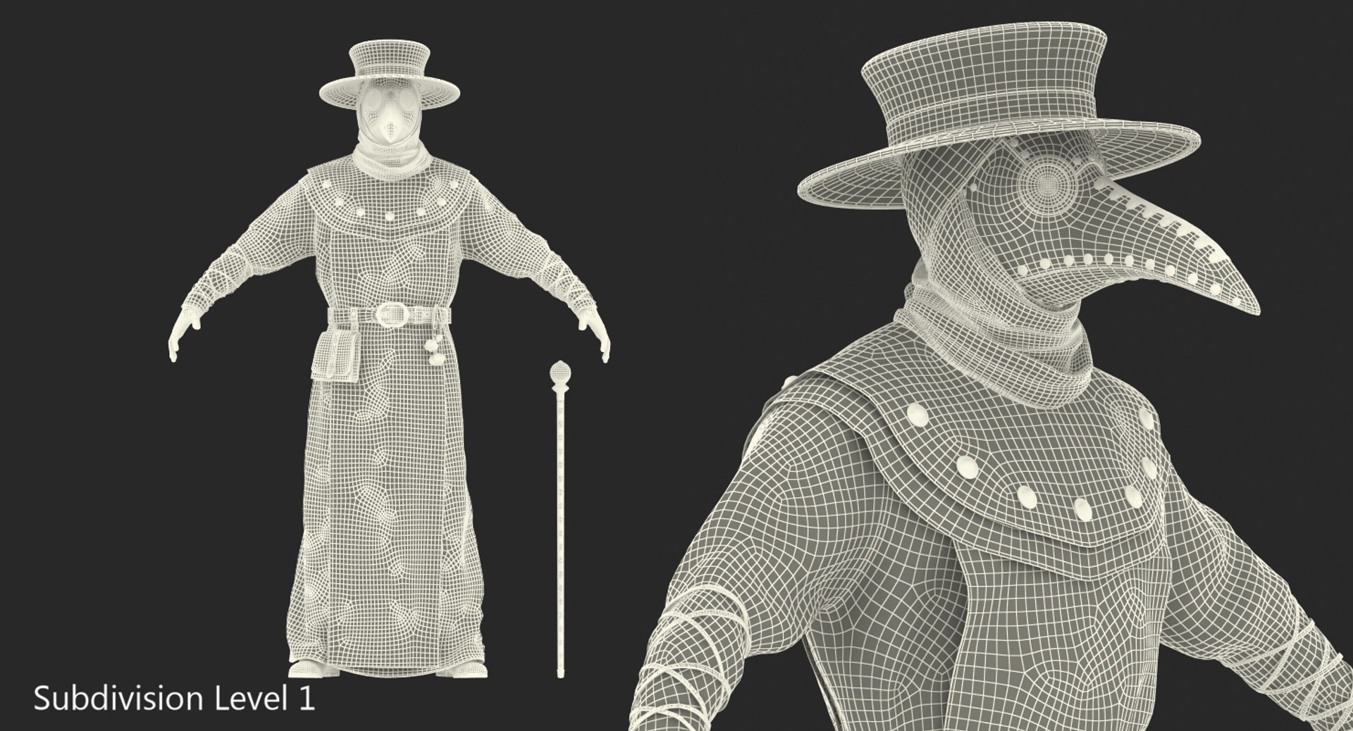 3D model plague doctor rigged - TurboSquid 1209495