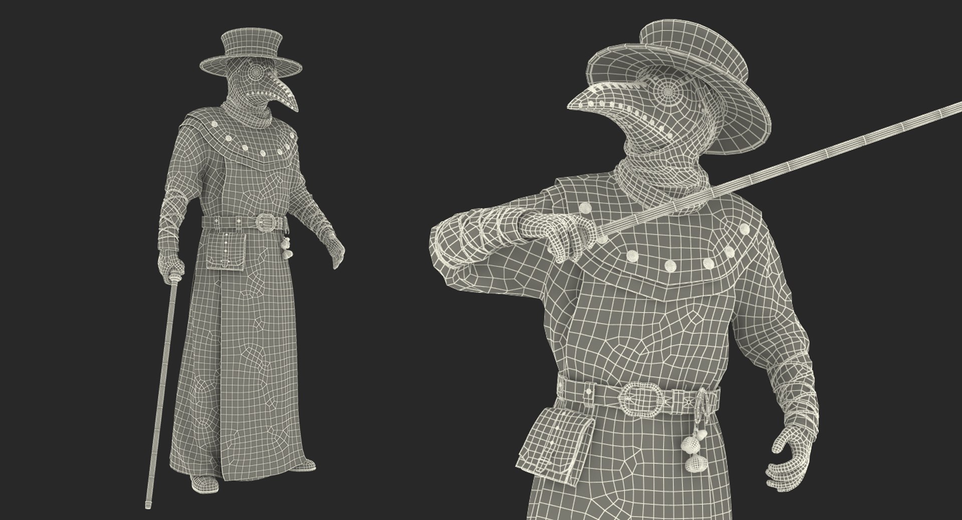 3D model plague doctor rigged - TurboSquid 1209495