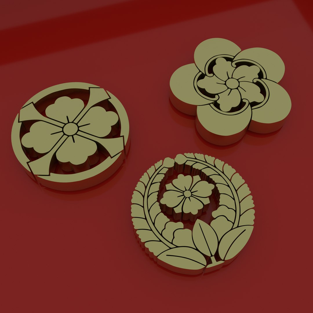 Japanese Kamon -family Crest-02-3type 3D - TurboSquid 2039333