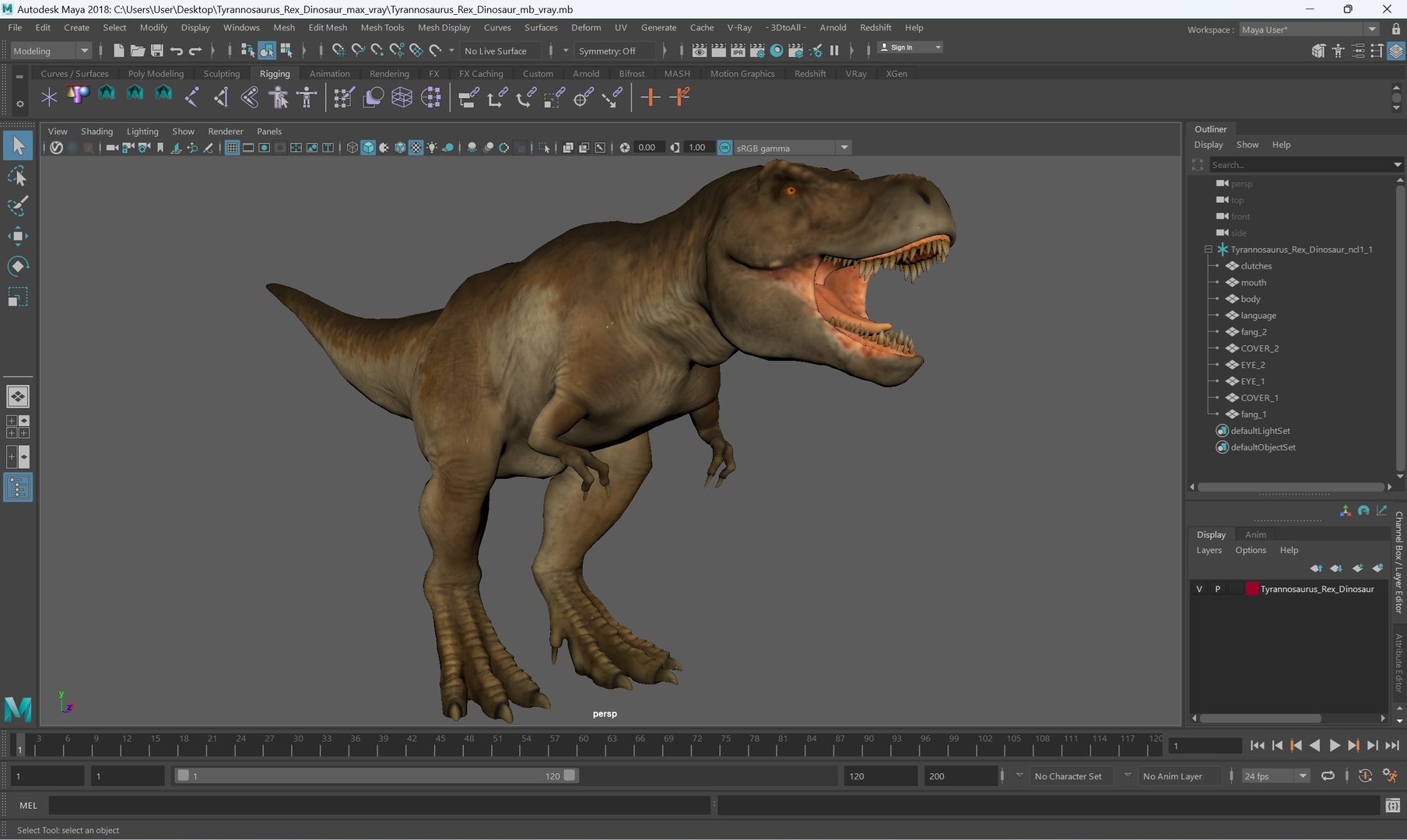 3D Tyrannosaurus Rex Dinosaur Model - TurboSquid 2382289
