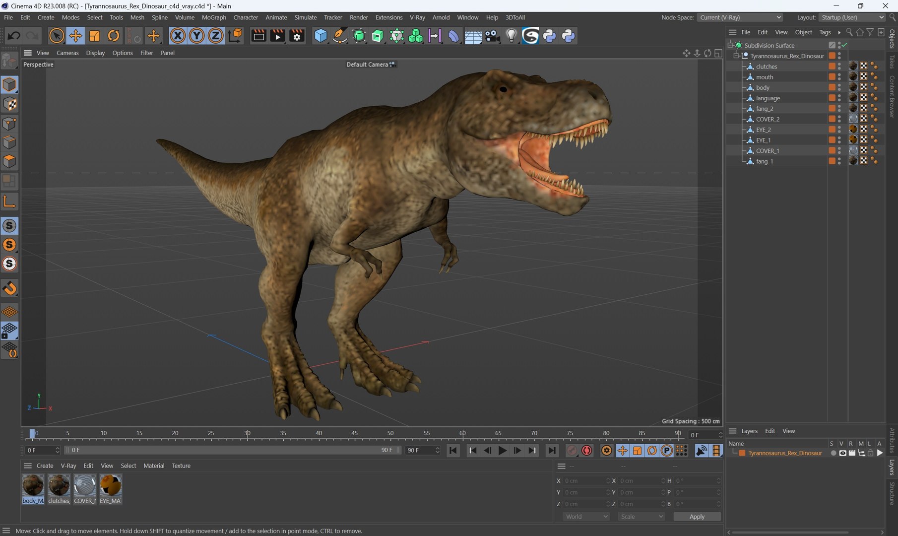 3D Tyrannosaurus Rex Dinosaur Model - TurboSquid 2382289