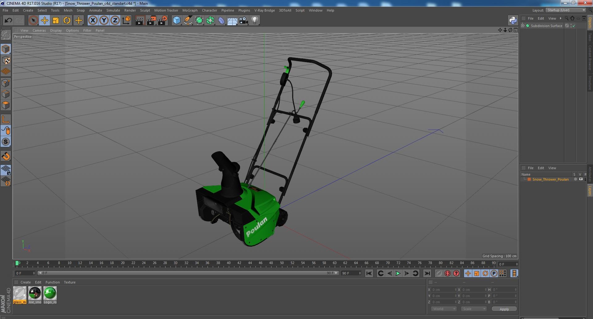 Snow Thrower Poulan 3D model - TurboSquid 2181270