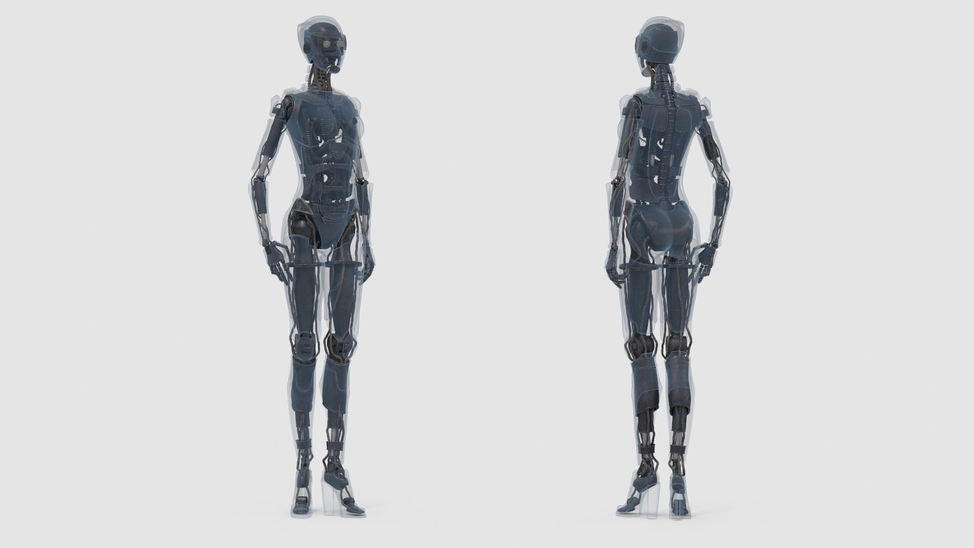 Female Cyborg Robot Rig 3D Model - TurboSquid 2258549