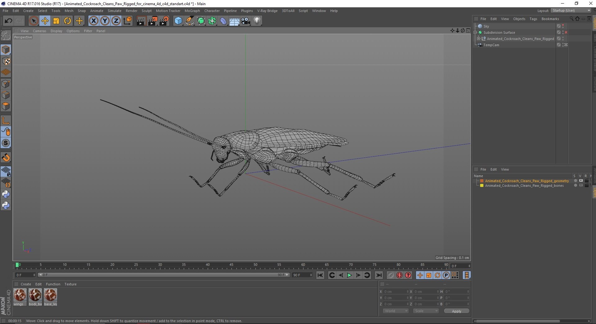 Rigged Animated Cockroach Collection For Cinema 4D Model - TurboSquid ...