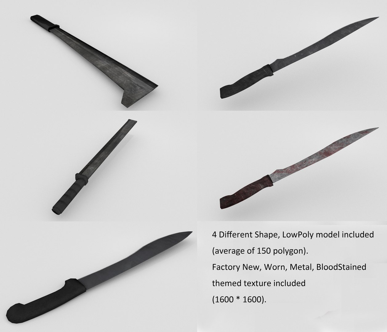 Machete Pack 3d Model
