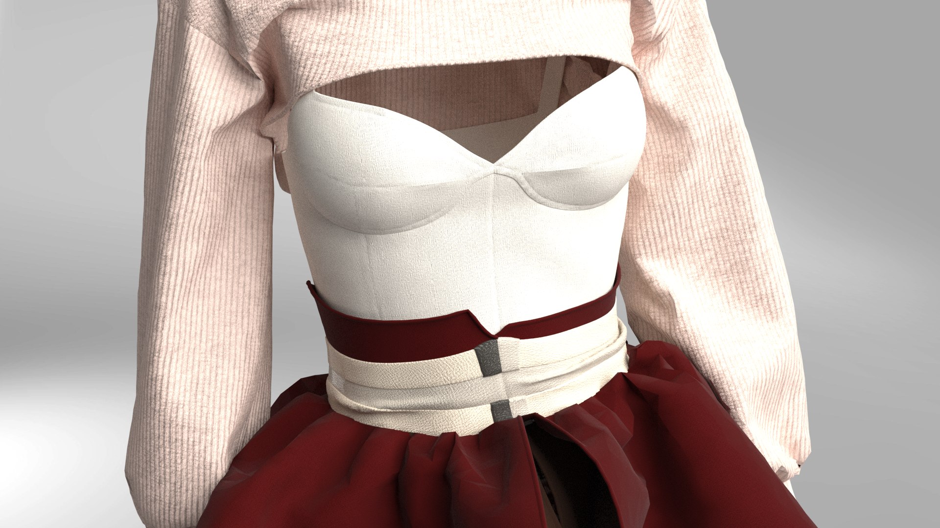 Layered dress with an Arabic Sadu print 3D - TurboSquid 1927030