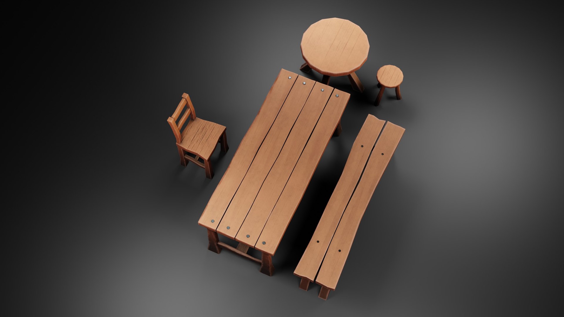 Free 3D Low-poly Stylized Table Set Model - TurboSquid 1710563