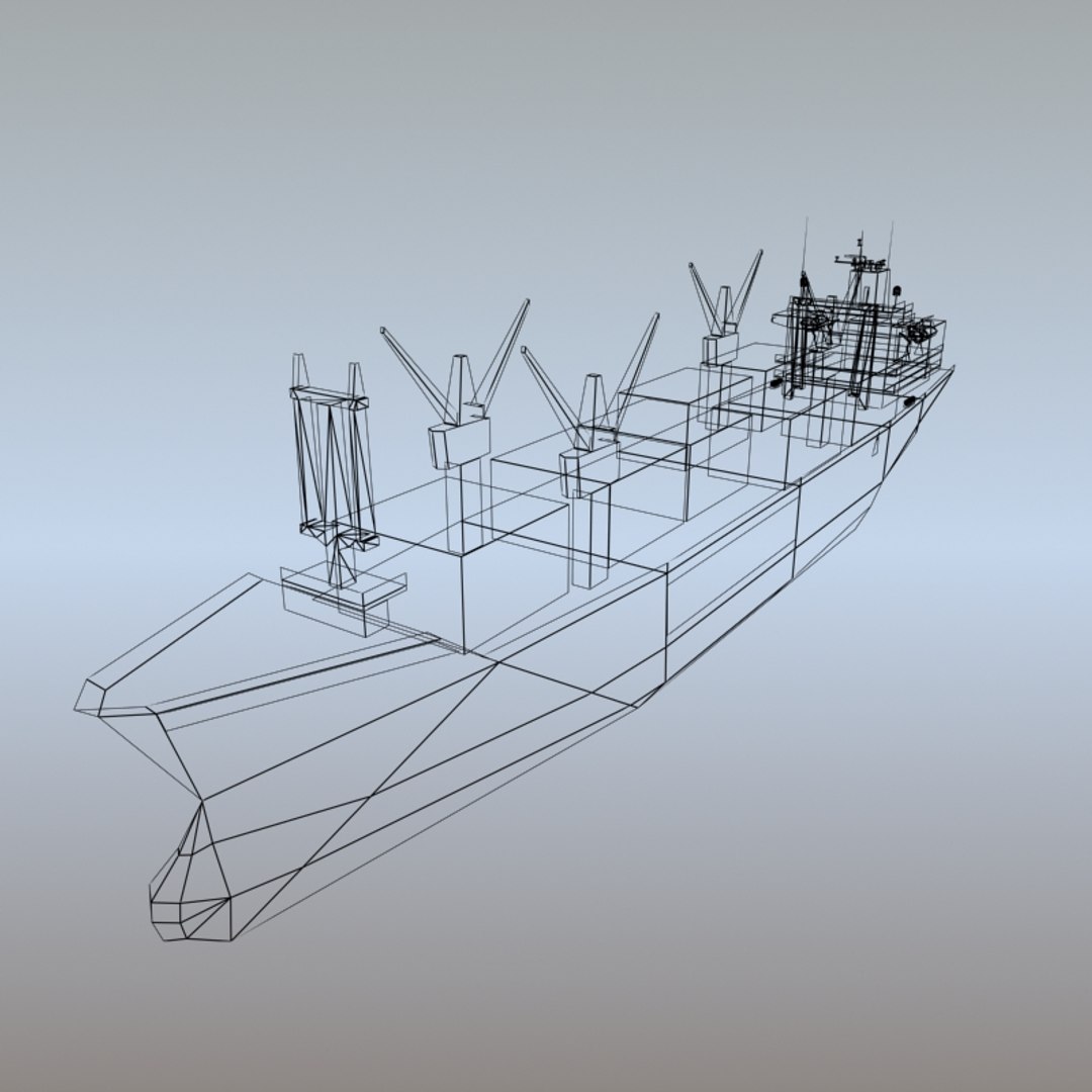 3d Cargo Container Ship Model