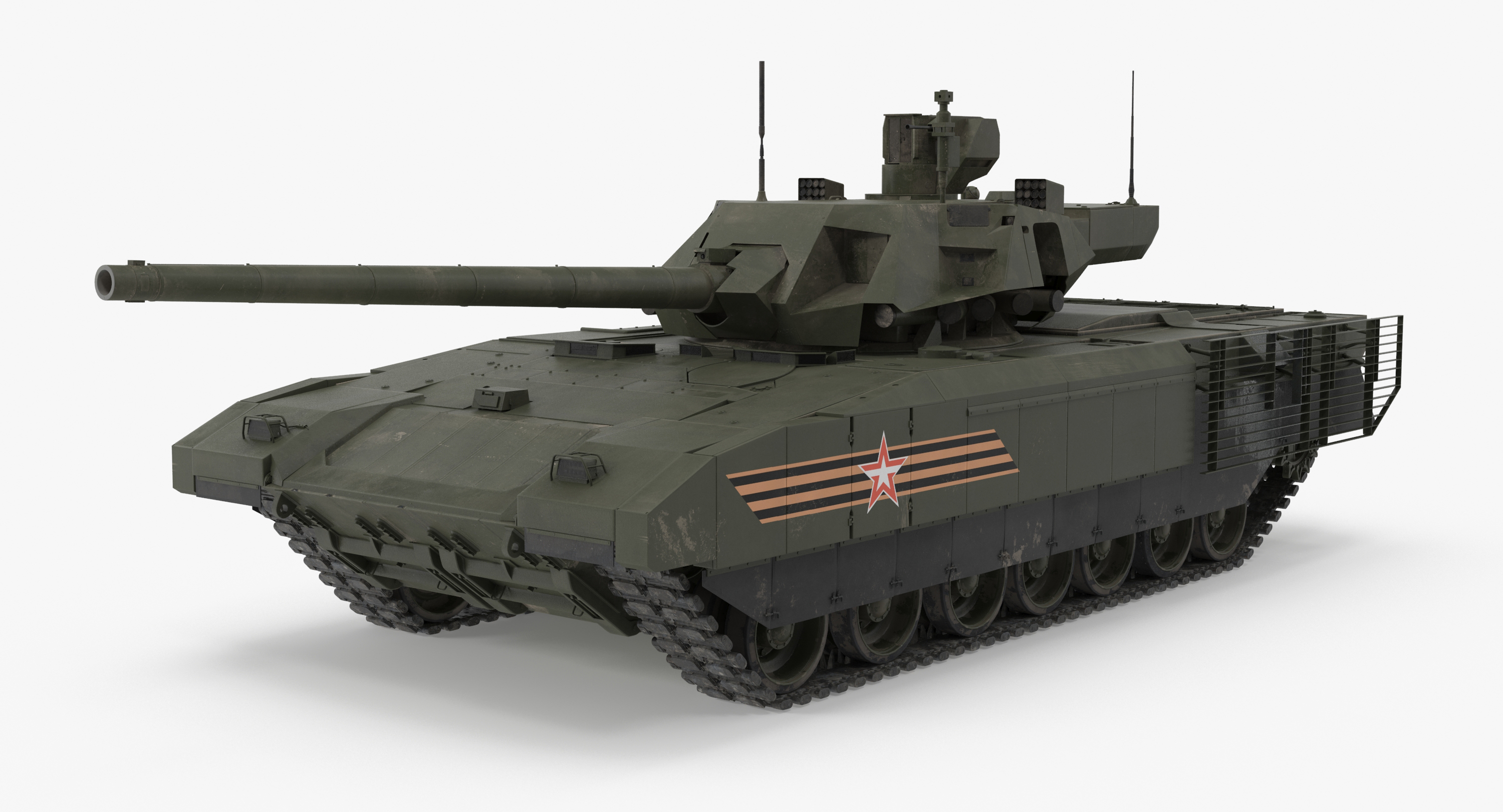 3d t-14 armata green 2 model