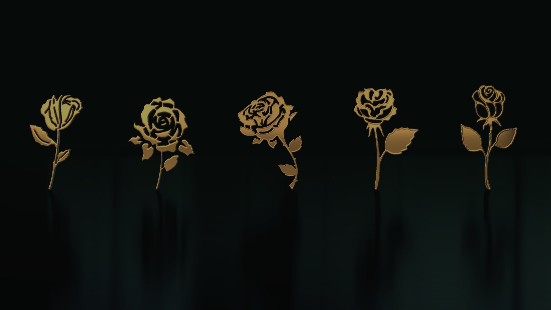 3D Rose Set 01 Model - TurboSquid 2154761