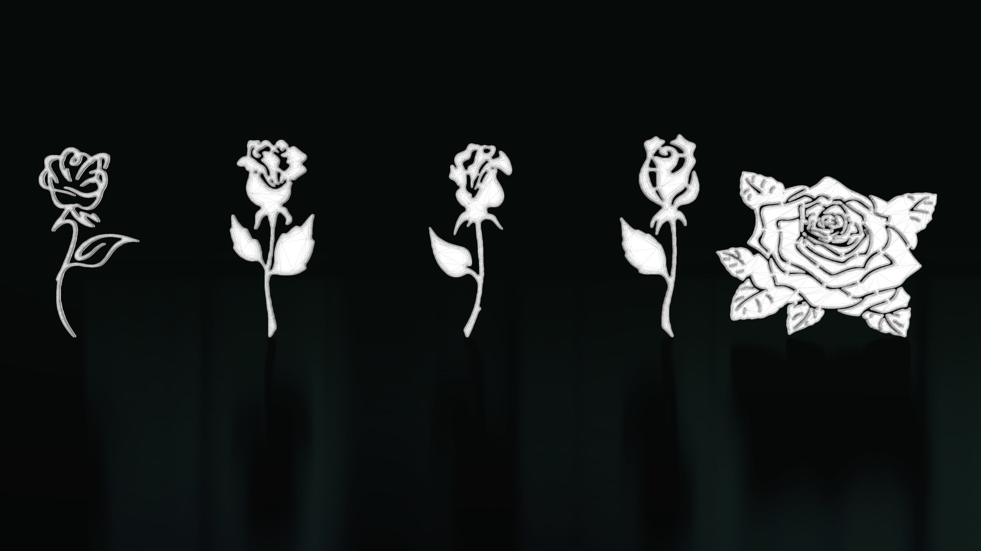3D Rose Set 01 Model - TurboSquid 2154761