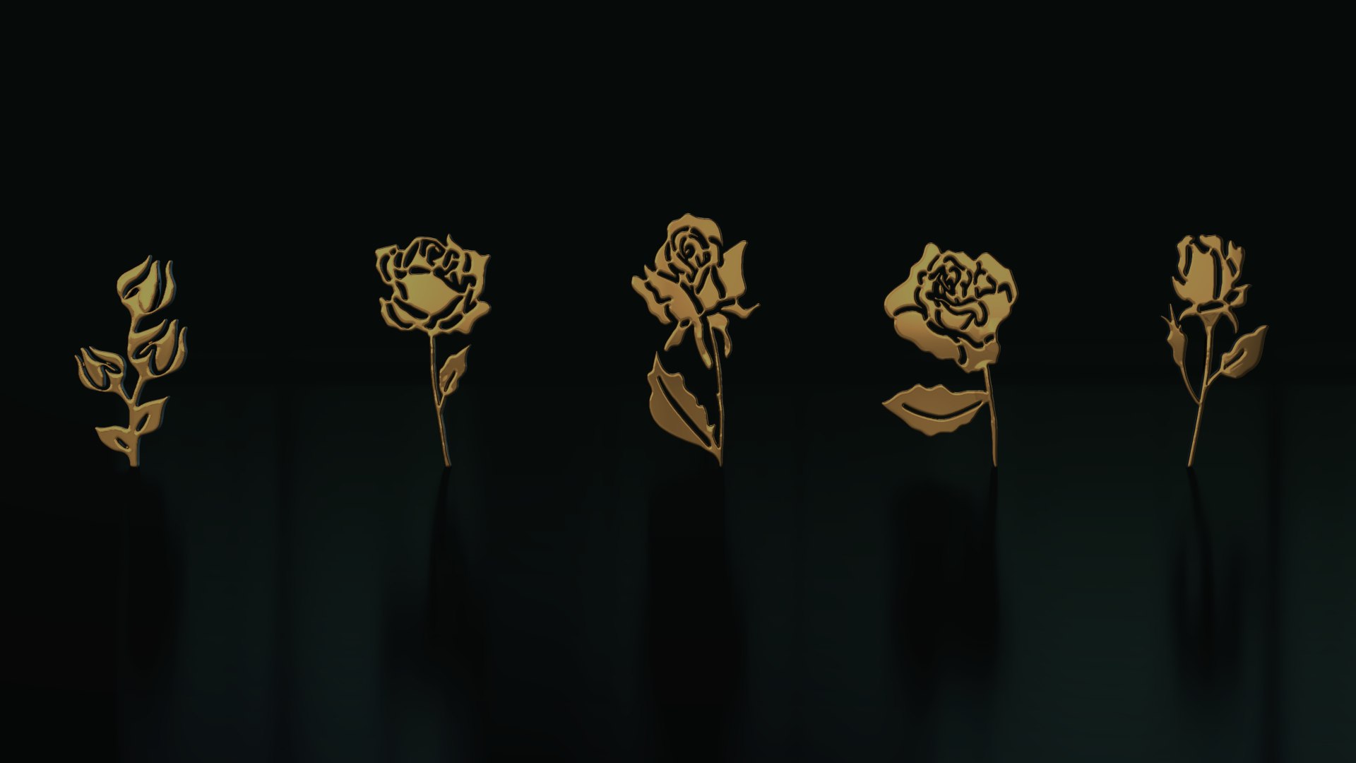 3D Rose Set 01 Model - TurboSquid 2154761