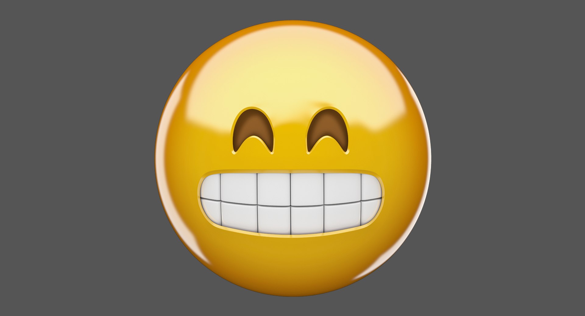 Emoji grin face model - TurboSquid 1404420