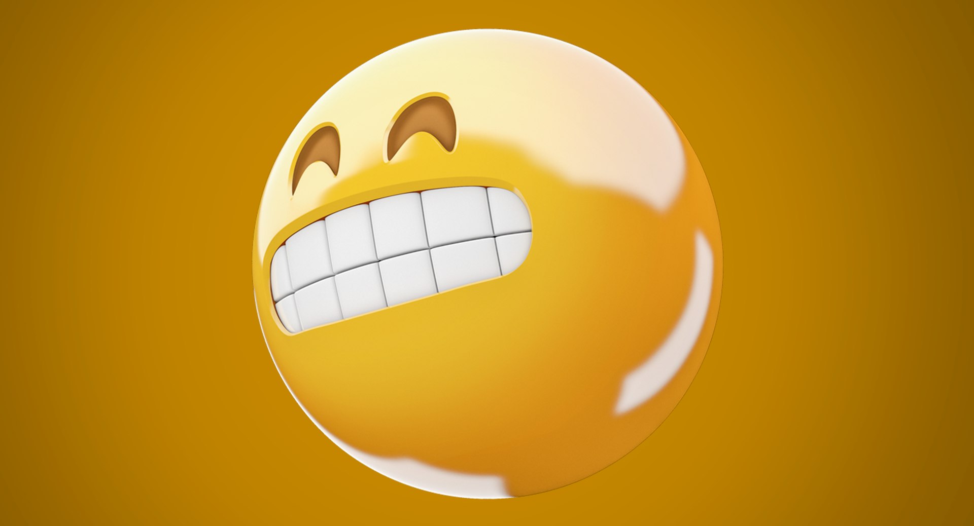 Emoji grin face model - TurboSquid 1404420