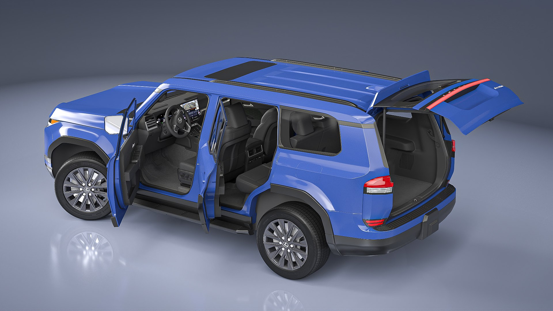 Lexus GX 550 SUV Nightfall Mica Blue Rigged 3D Model - TurboSquid 2327120