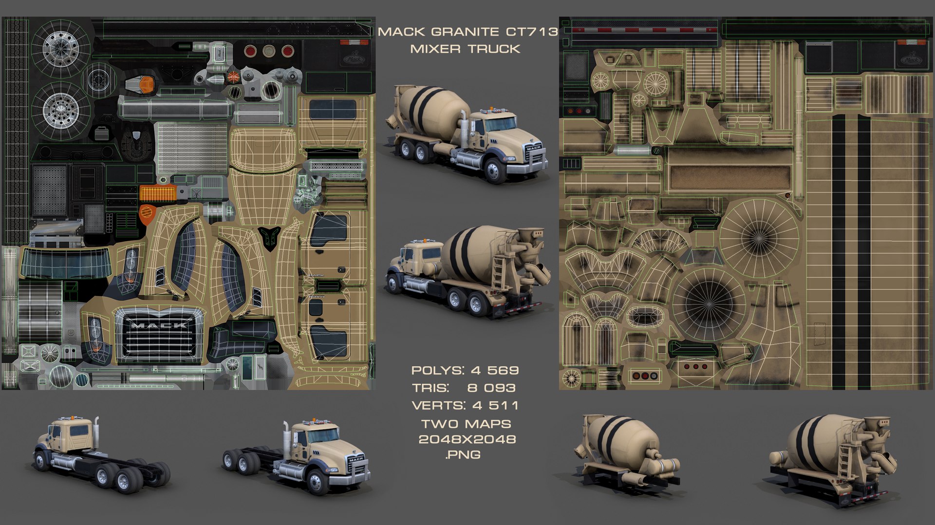 Mack GRANITE CT713 Mixer Truck S01 2006 3D - TurboSquid 1905394