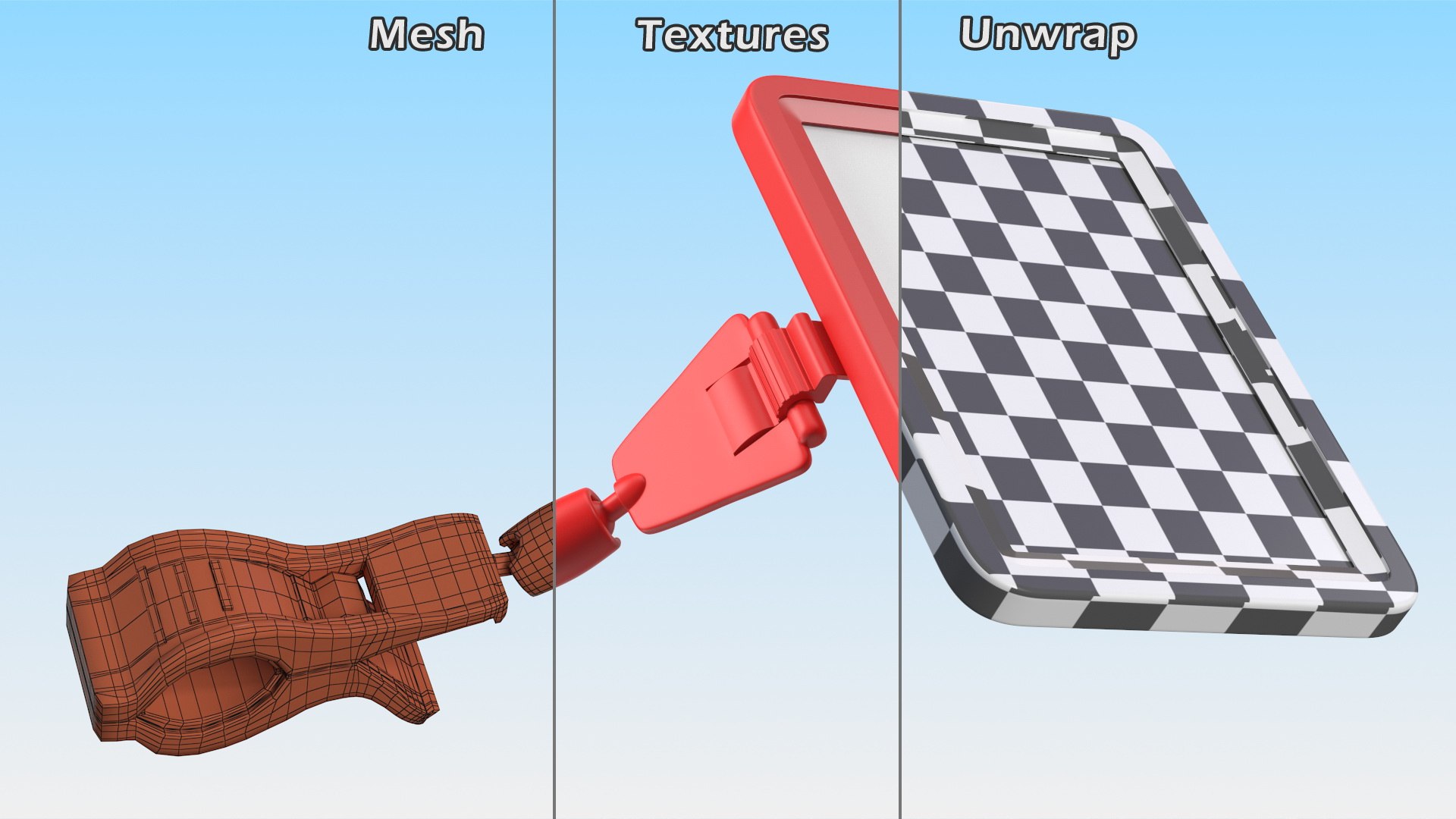 3D Plastic Tag With Clip Red - TurboSquid 1908743