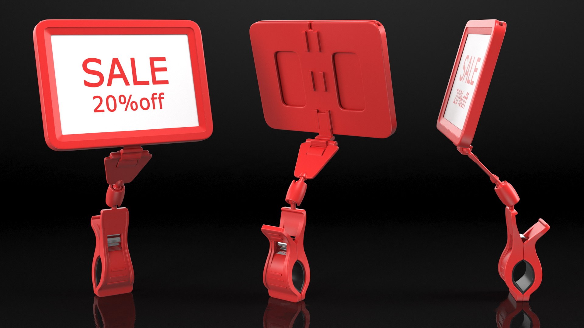 3D Plastic Tag With Clip Red - TurboSquid 1908743