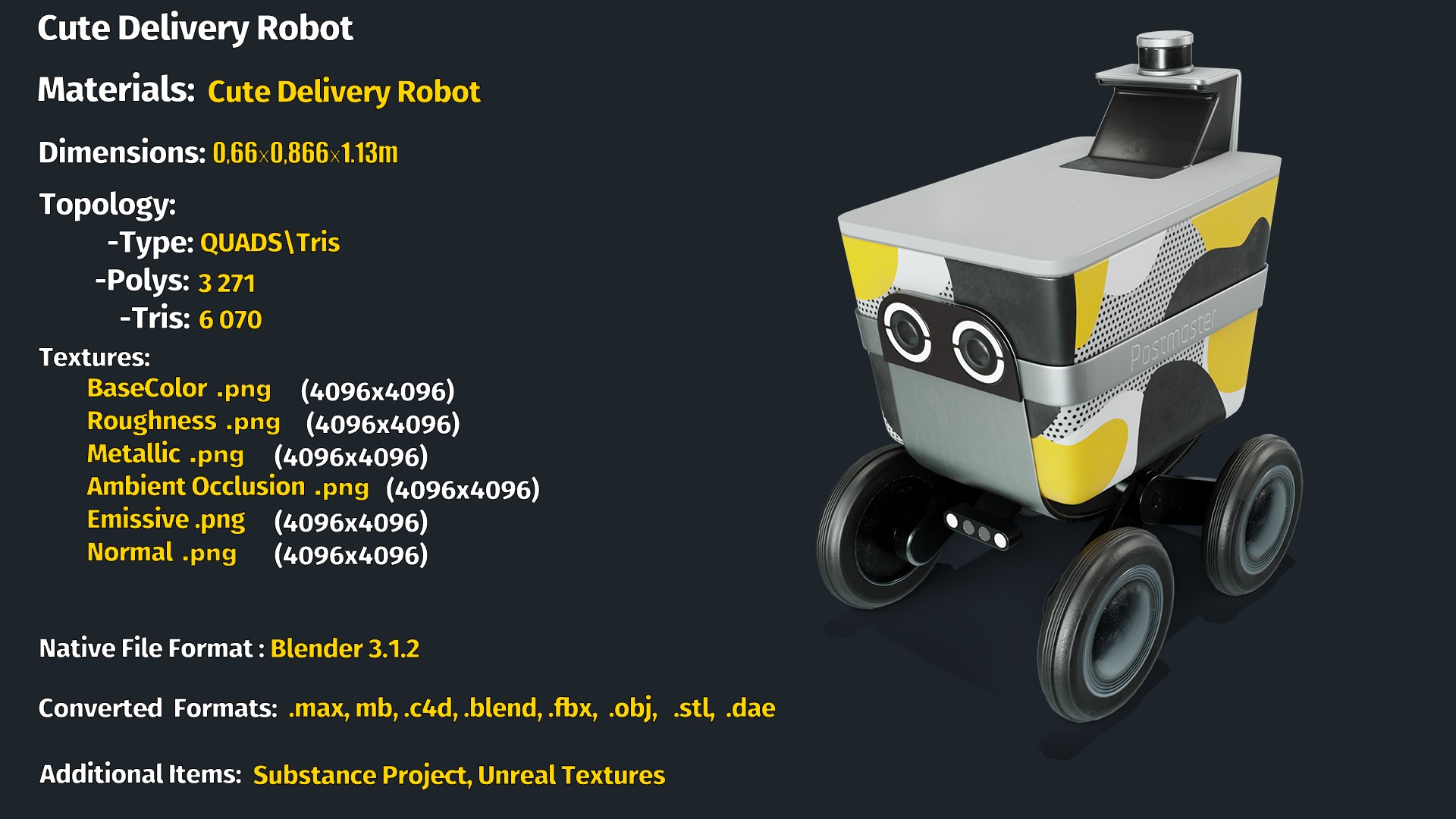 Cute Delivery Robot 3D - TurboSquid 1902229
