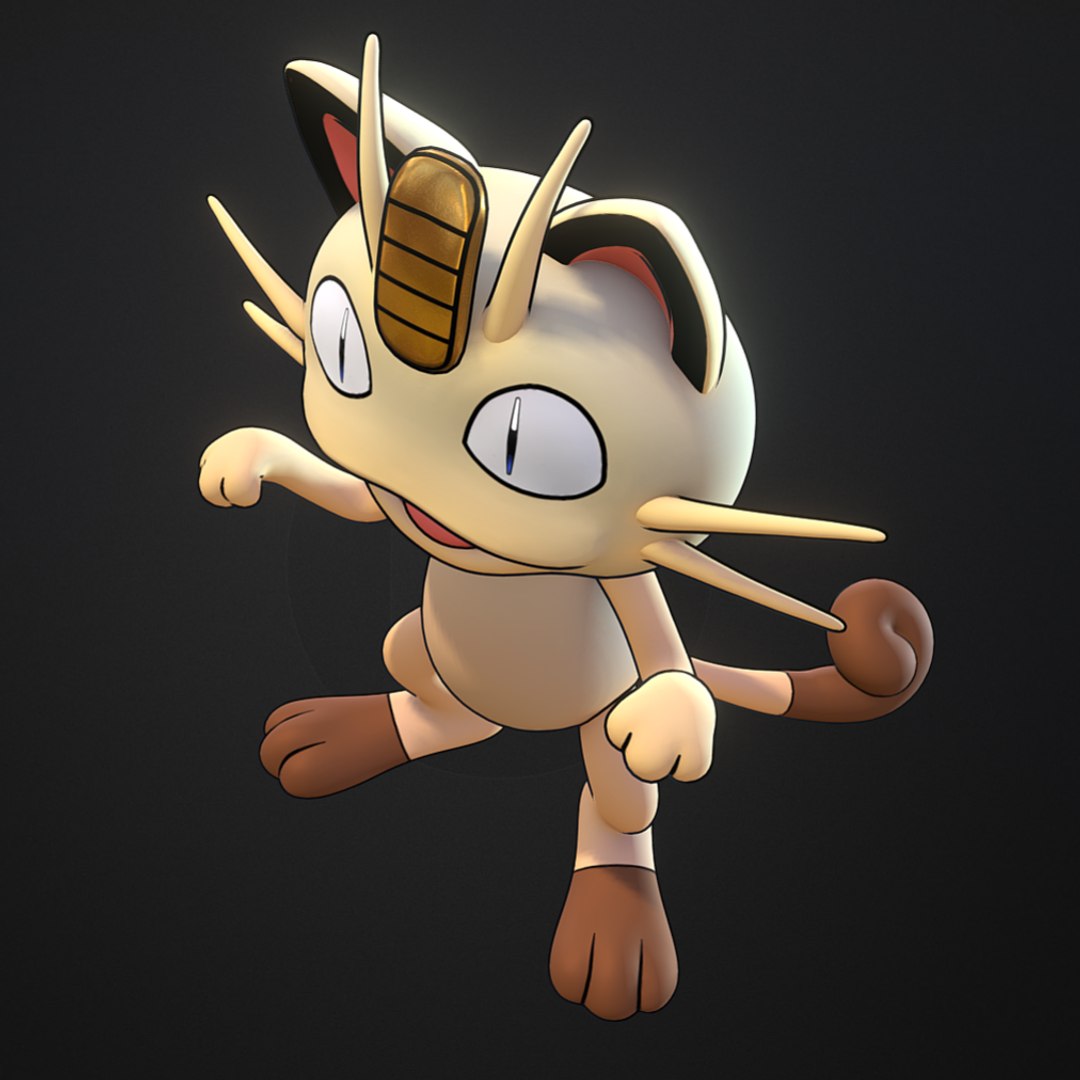 Meowth Pokemon Obj